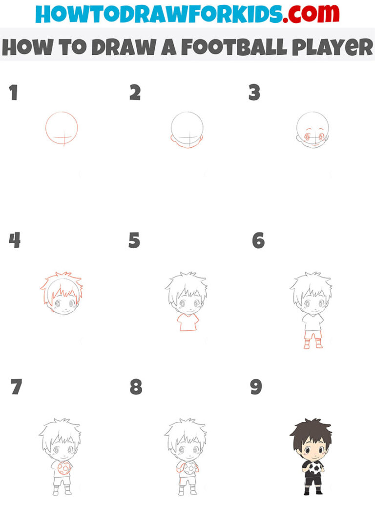 How to Draw a Football Player - Easy Drawing Tutorial For Kids