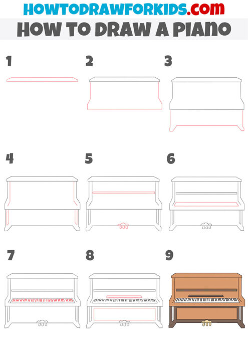 How to Draw a Piano - Easy Drawing Tutorial For Kids