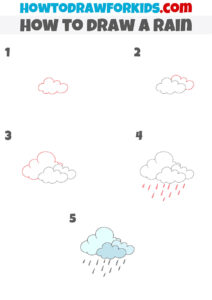 How to Draw Rain - Easy Drawing Tutorial For Kids