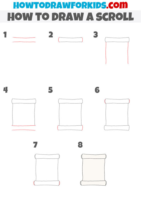 How to Draw a Scroll - Easy Drawing Tutorial For Kids