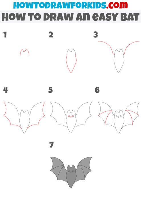 How to Draw a Bat - Easy Drawing Tutorial For Kids