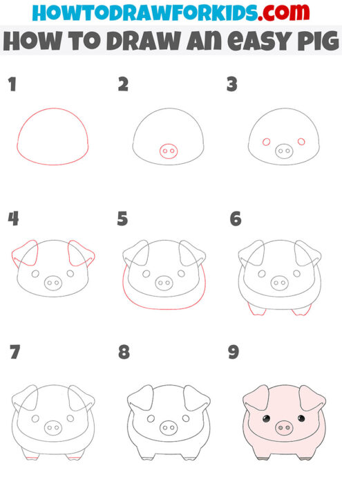 How to Draw a Pig - Easy Drawing Tutorial For Kids