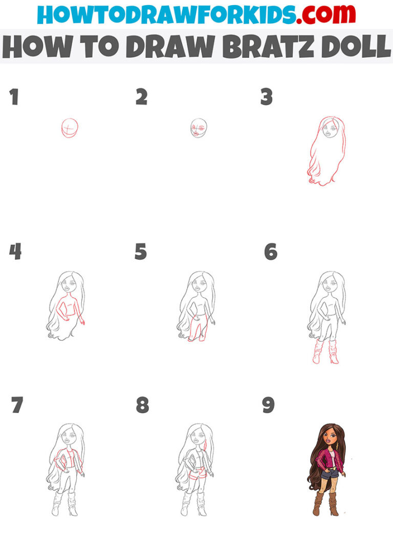 How to Draw Bratz Doll - Easy Drawing Tutorial For Kids