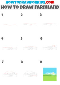 How to Draw Farmland - Easy Drawing Tutorial For Kids