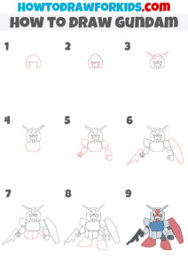 How to Draw Gundam - Easy Drawing Tutorial For Kids