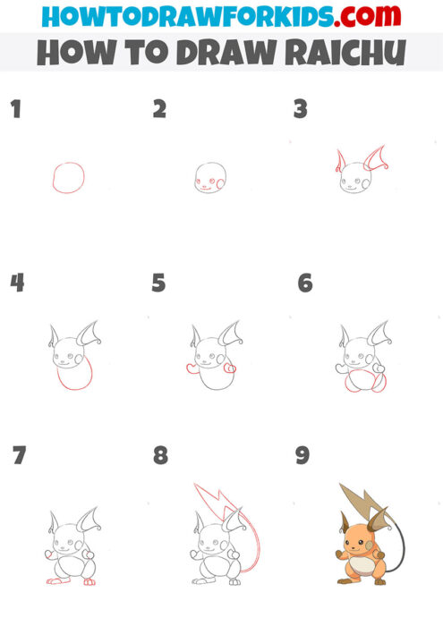 How to Draw Raichu - Easy Drawing Tutorial For Kids