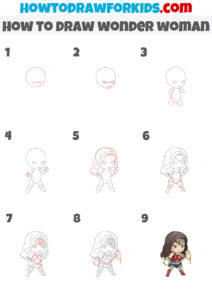 How to Draw Wonder Woman - Easy Drawing Tutorial For Kids