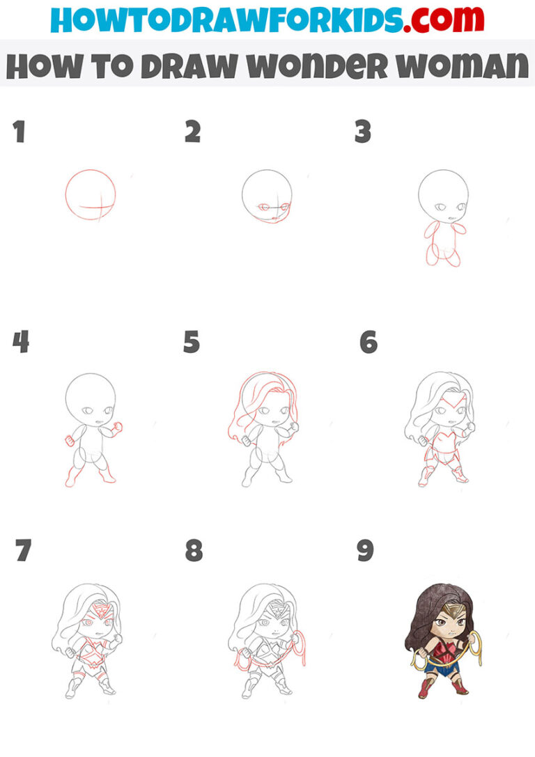 How to Draw Wonder Woman - Easy Drawing Tutorial For Kids