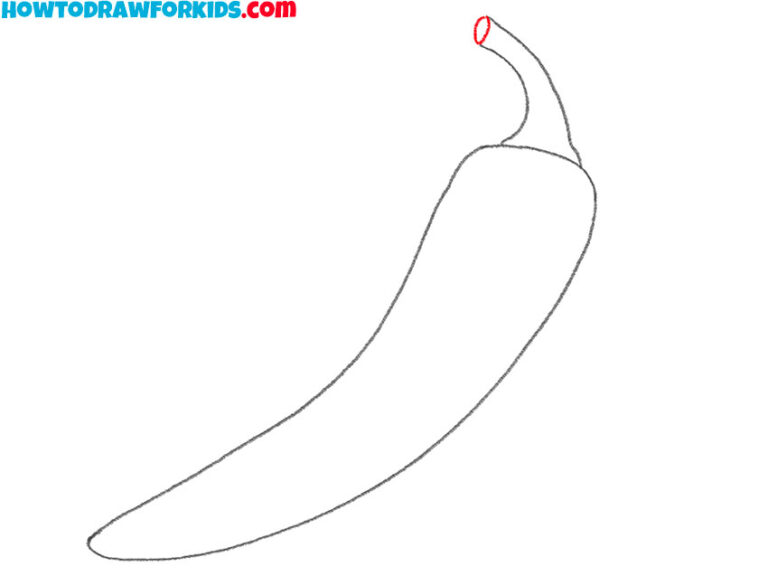 How to Draw a Pepper - Easy Drawing Tutorial For Kids