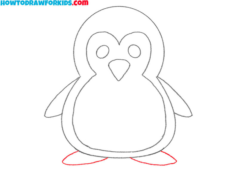 How to Draw a Cartoon Penguin - Easy Drawing Tutorial For Kids