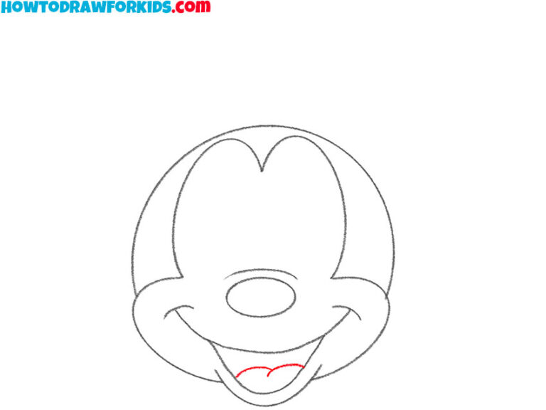 How to Draw Mickey Mouse Face - Easy Drawing Tutorial For Kids