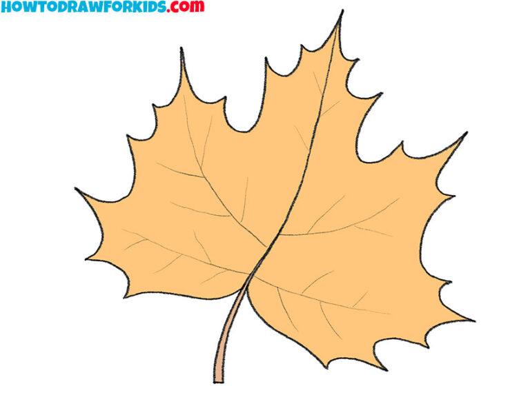 How to Draw an Autumn Leaf - Easy Drawing Tutorial For Kids