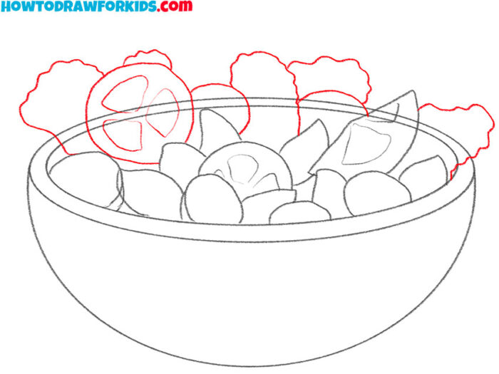 How to Draw a Salad - Easy Drawing Tutorial For Kids