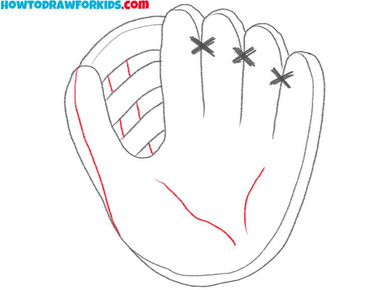 How to Draw a Baseball Glove - Easy Drawing Tutorial For Kids