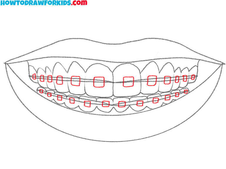 How to Draw Braces - Easy Drawing Tutorial For Kids