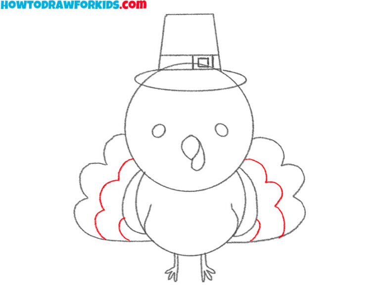 How to Draw a Cute Turkey - Easy Drawing Tutorial For Kids