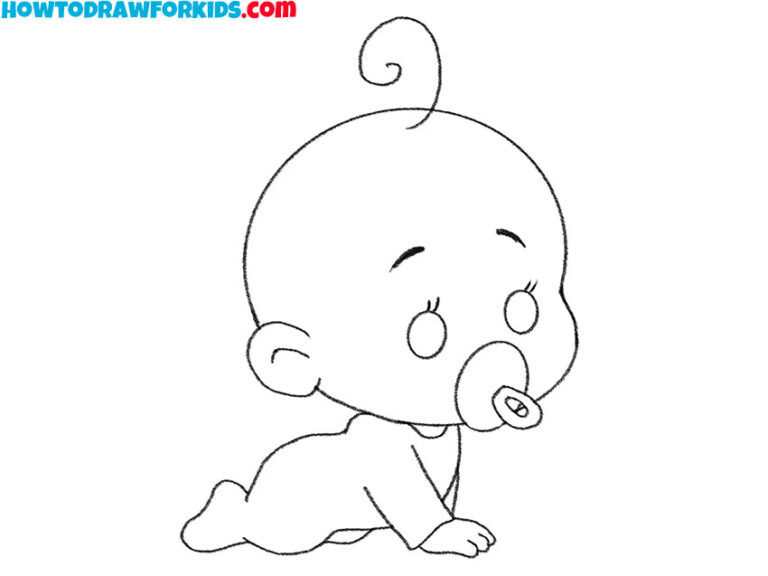 How to Draw a Cartoon Baby - Easy Drawing Tutorial For Kids
