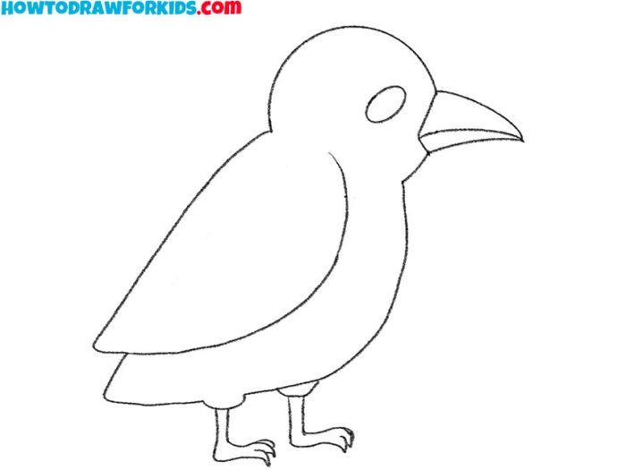 How to Draw a Crow - Easy Drawing Tutorial For Kids