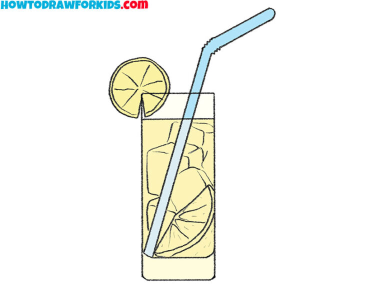 How to Draw Lemonade - Easy Drawing Tutorial For Kids