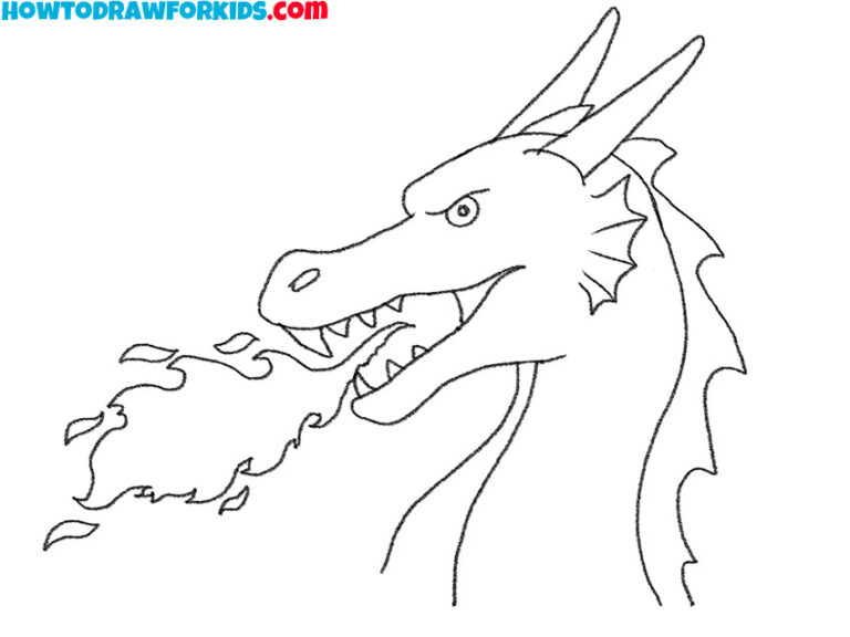 How to Draw a Fire Dragon - Easy Drawing Tutorial For Kids