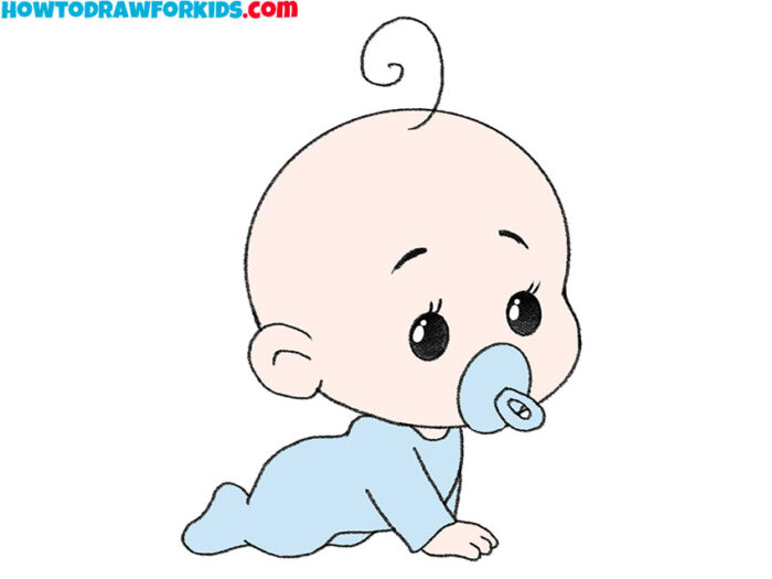 How to Draw a Cartoon Baby - Easy Drawing Tutorial For Kids
