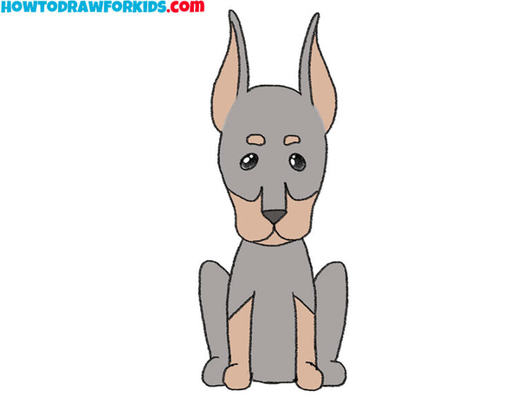 How to Draw a Doberman - Easy Drawing Tutorial For Kids