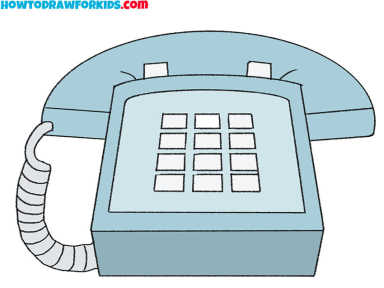 How to Draw a Telephone - Easy Drawing Tutorial For Kids