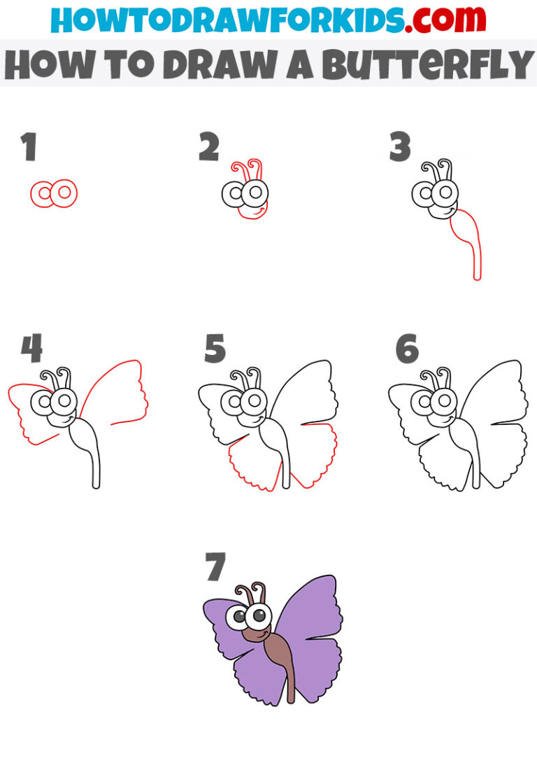 How to Draw a Butterfly - Easy Drawing Tutorial For Kids