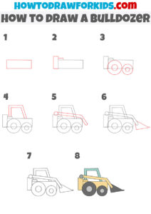 How to Draw a Bulldozer - Easy Drawing Tutorial For Kids