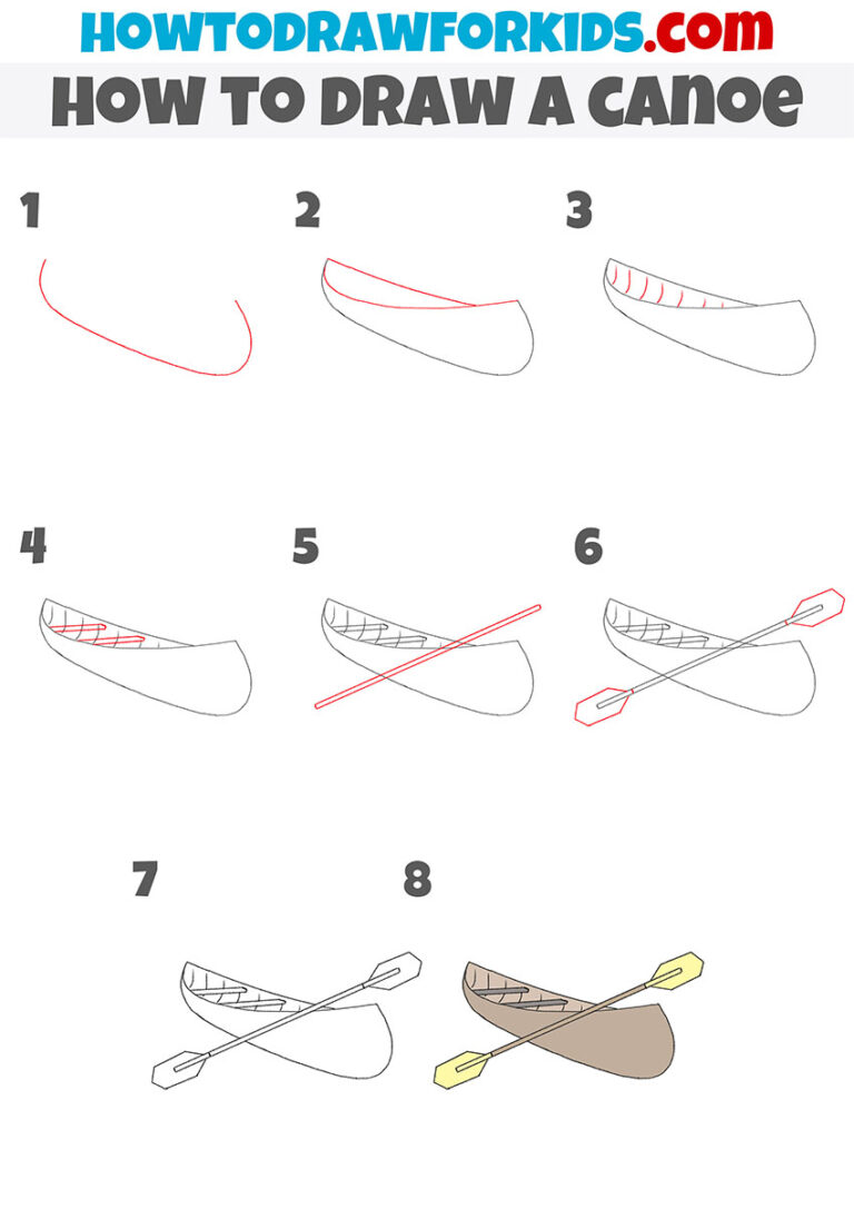 How to Draw a Canoe - Easy Drawing Tutorial For Kids