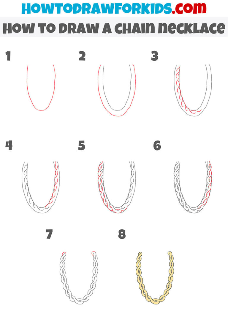 How to Draw a Chain Necklace - Easy Drawing Tutorial For Kids