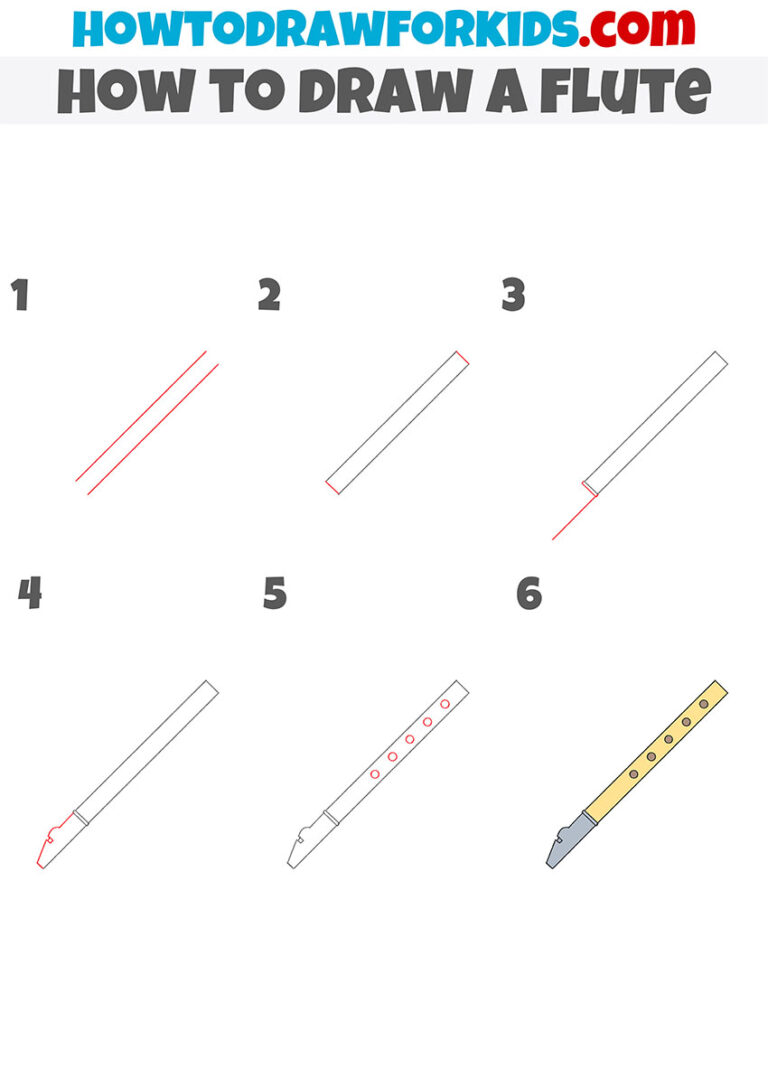 How to Draw a Flute - Easy Drawing Tutorial For Kids