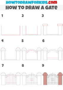 How to Draw a Gate - Easy Drawing Tutorial For Kids