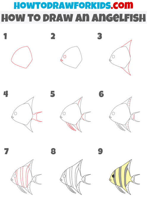 How to Draw an Angelfish - Easy Drawing Tutorial For Kids