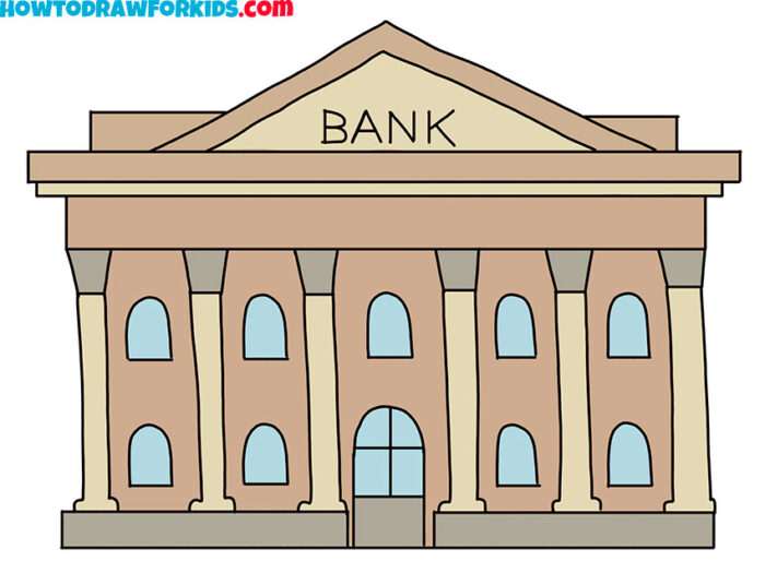 How to Draw a Bank - Easy Drawing Tutorial For Kids