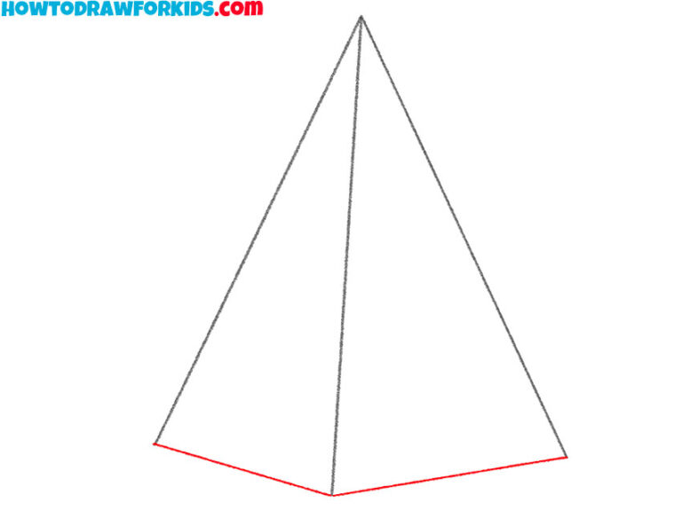 How to Draw a 3D Pyramid - Easy Drawing Tutorial For Kids