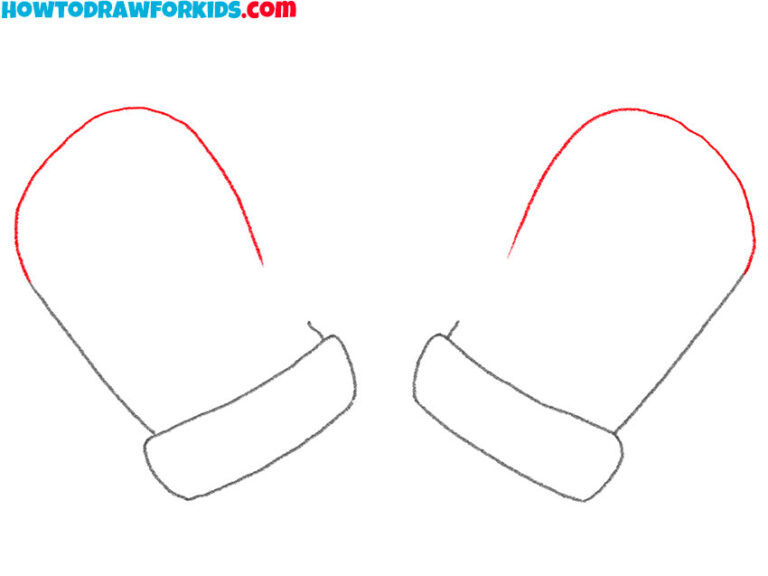 How to Draw Mittens - Easy Drawing Tutorial For Kids