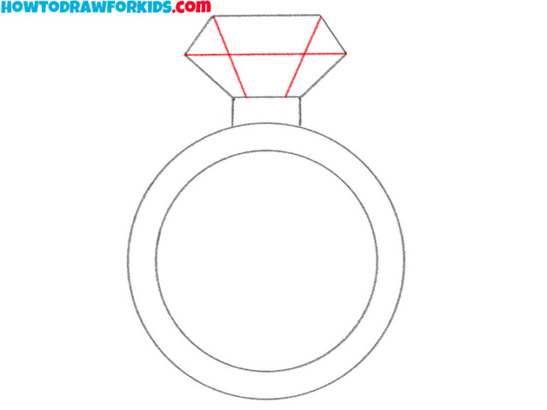 How to Draw a Diamond Ring - Easy Drawing Tutorial For Kids