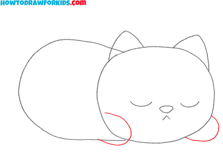 How to Draw a Sleeping Cat - Easy Drawing Tutorial For Kids
