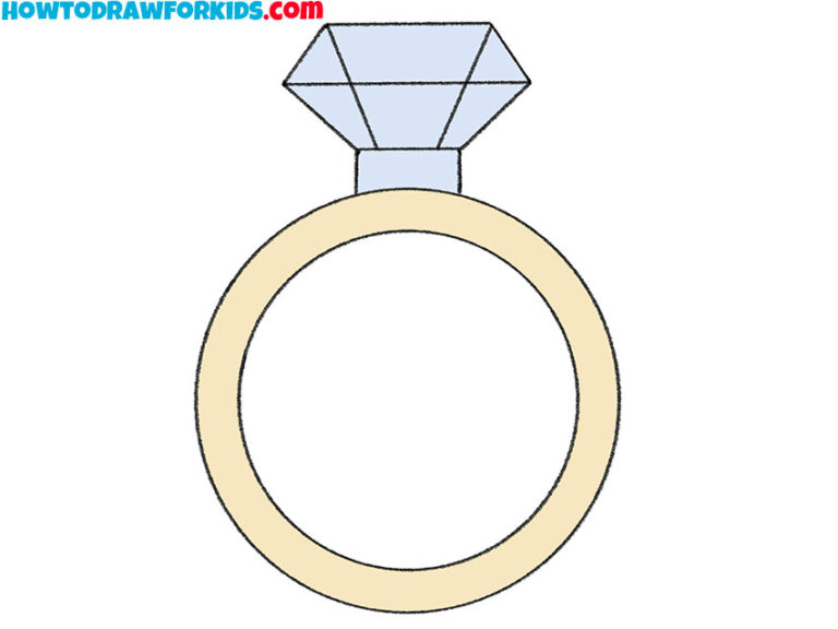 How to Draw a Diamond Ring - Easy Drawing Tutorial For Kids