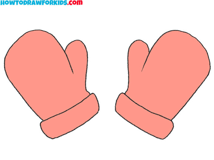 How to Draw Mittens - Easy Drawing Tutorial For Kids