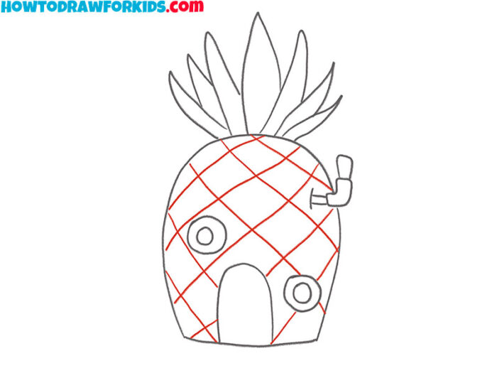 How to Draw SpongeBob House - Easy Drawing Tutorial For Kids