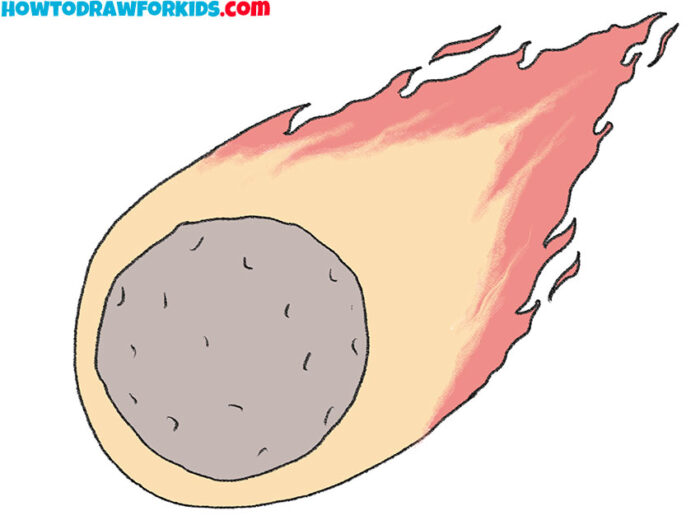 How to Draw a Meteorite - Easy Drawing Tutorial For Kids