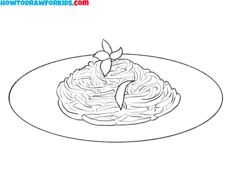 How to Draw Pasta - Easy Drawing Tutorial For Kids