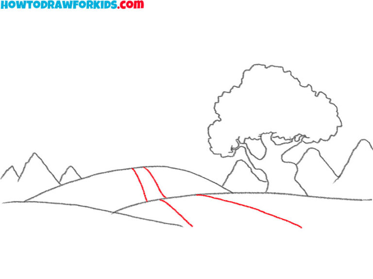 How to Draw a Valley - Easy Drawing Tutorial For Kids