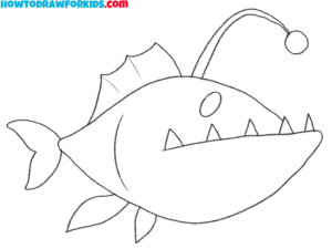 How to Draw an Anglerfish - Easy Drawing Tutorial For Kids