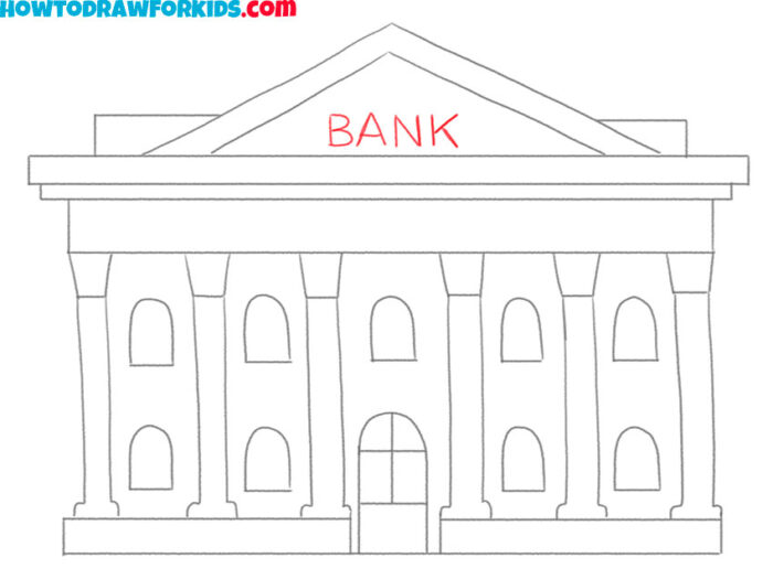 How to Draw a Bank - Easy Drawing Tutorial For Kids
