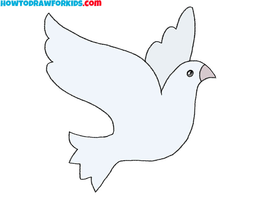 How To Draw A Dove Step By Step Easy Drawing Tutorial For Kids