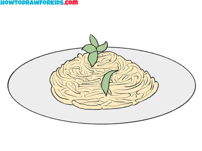 How to Draw Pasta - Easy Drawing Tutorial For Kids