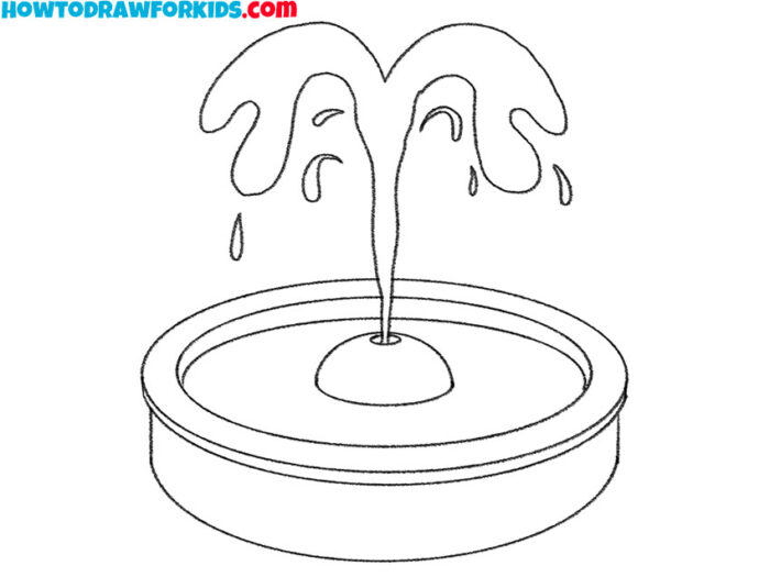 How to Draw a Fountain - Easy Drawing Tutorial For Kids